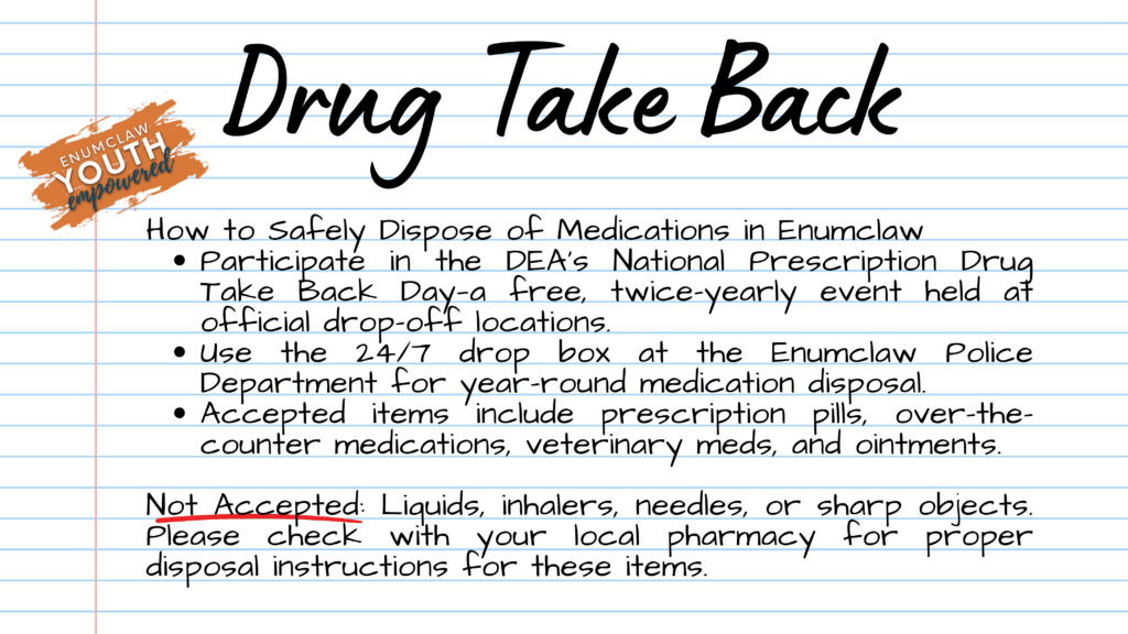 Drug Take Back | Enumclaw Youth Empowered |To Reduce Substance Abuse